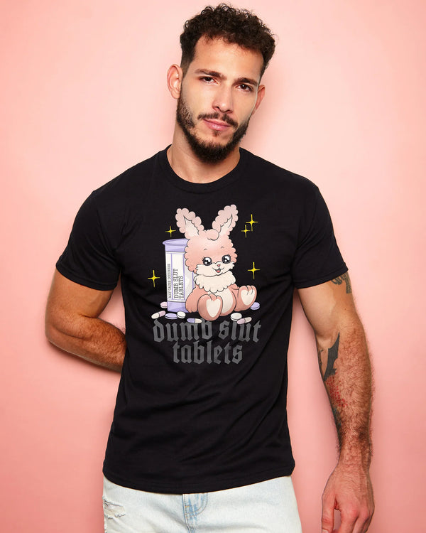 Dumb s/ut tablets on black - tshirt – HOMO